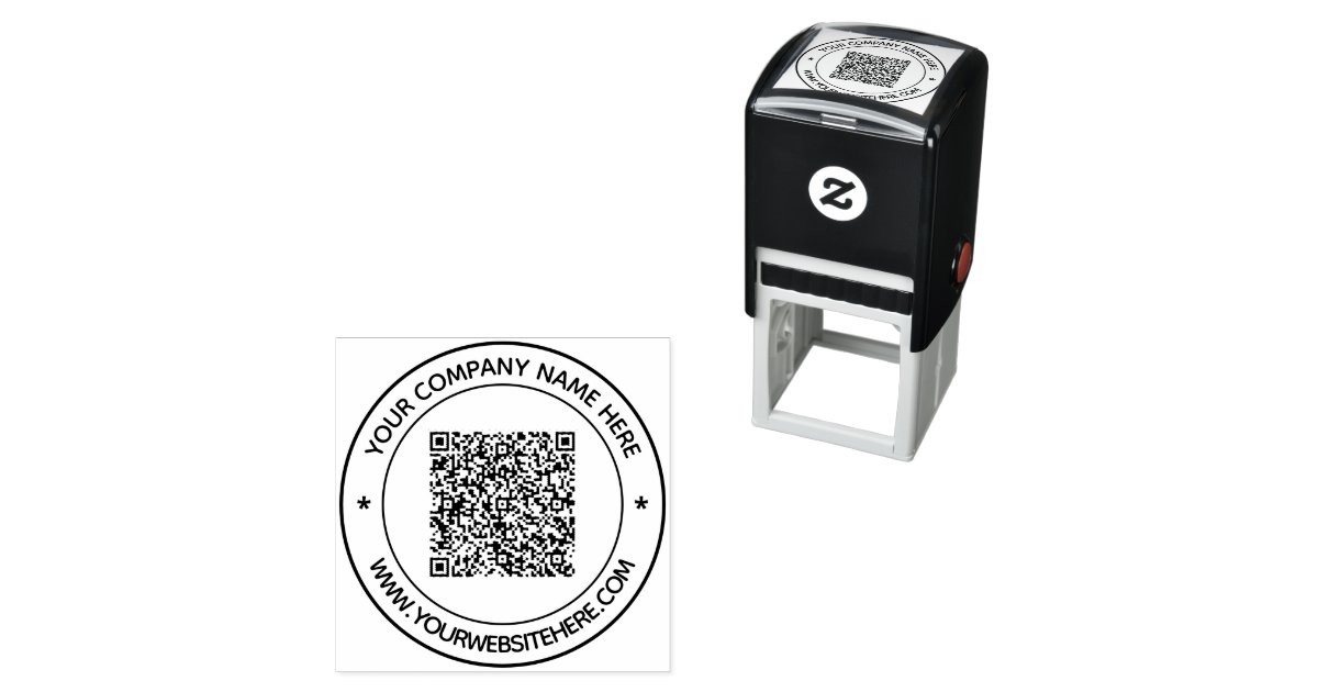 Your QR Code Custom Text Round Self-inking Stamp | Zazzle