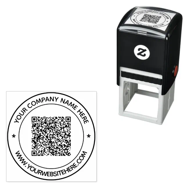 Your QR Code Custom Text Round Self-inking Stamp | Zazzle