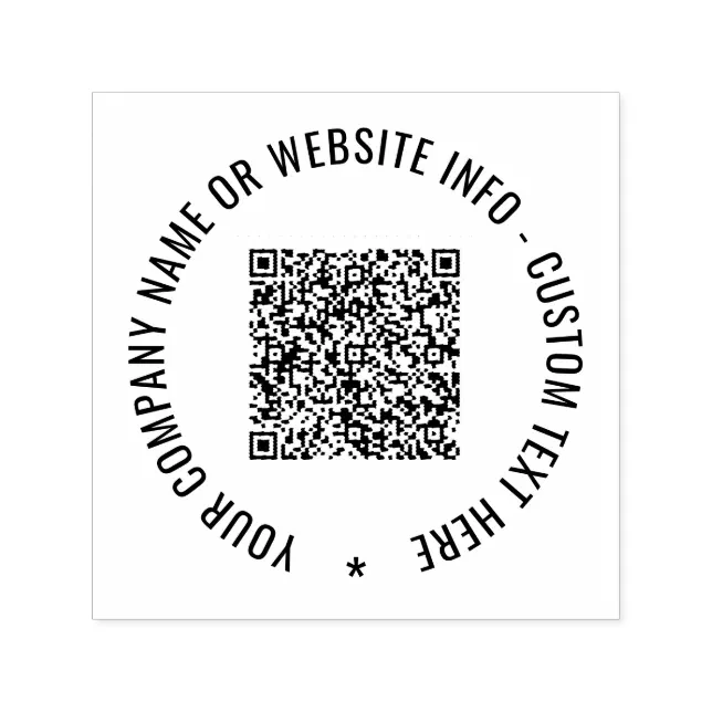 Your QR Code Custom Text Round Self-inking Stamp | Zazzle
