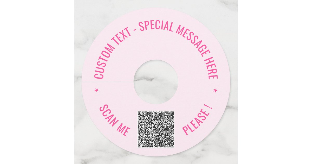 Your QR Code Custom Text Wine Glass Tag Template | Zazzle