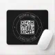 Your QR code & Editable Text | Black & White Mouse Pad | Zazzle