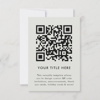 Your QR Code | Gray Modern Minimalist Simple Invitation | Zazzle