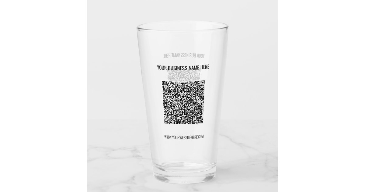 Your QR Code Info Text Business Promotional Glass | Zazzle