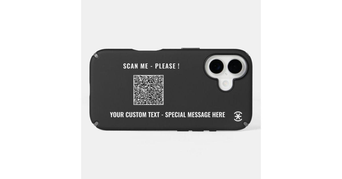 Your QR Code iPhone Case Example Custom Text | Zazzle