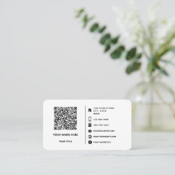 Your QR Code Name Logo Address Info Business Card | Zazzle