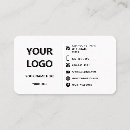 Your QR Code Name Logo Address Info Business Card | Zazzle