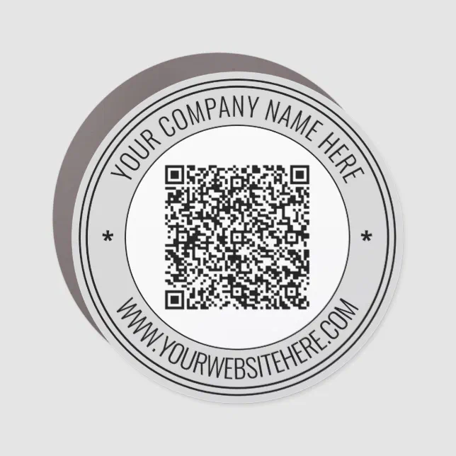 Your QR Code Name Website Business Car Magnet | Zazzle
