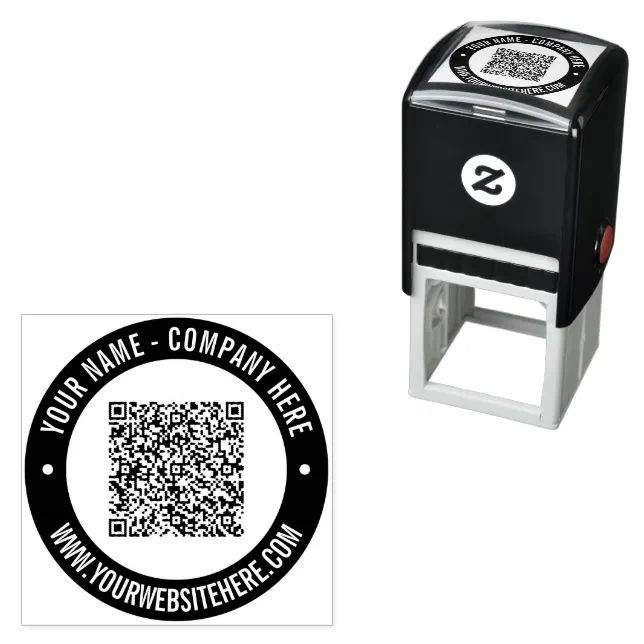Your QR Code Name Website Colors Self-inking Stamp | Zazzle