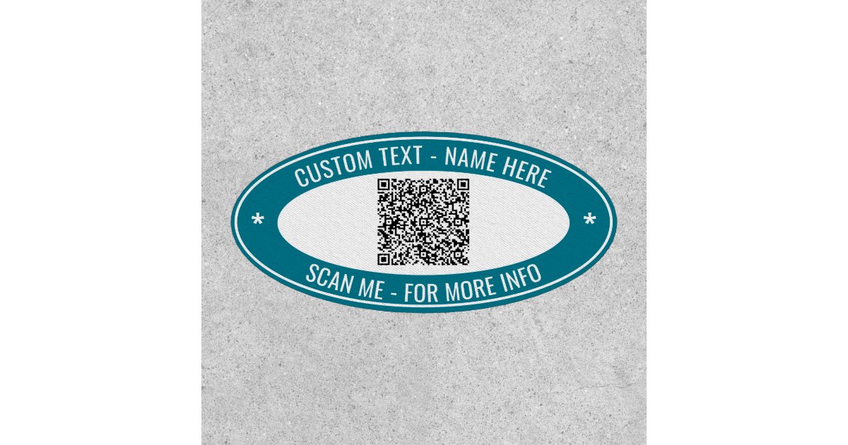 Your QR Code Patch Scan Info Custom Text and Color | Zazzle