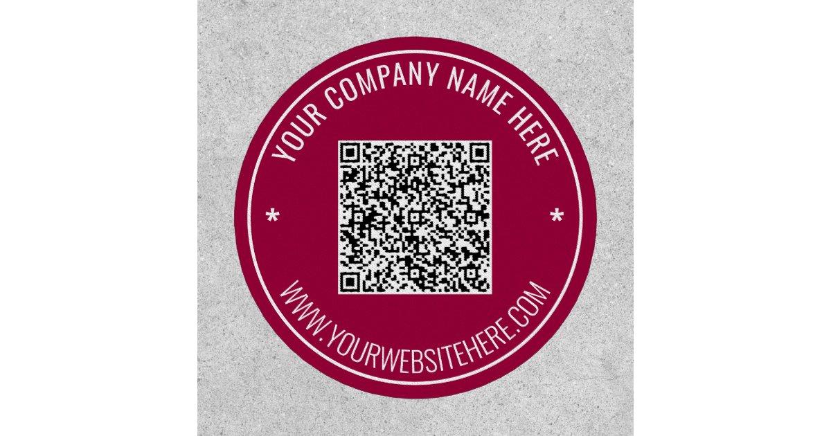 Your QR Code Patch with Custom Text and Colors | Zazzle