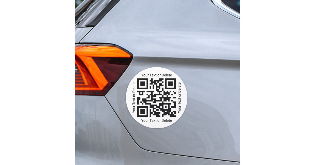 Your QR Code Professional Business Modern Round Car Magnet | Zazzle