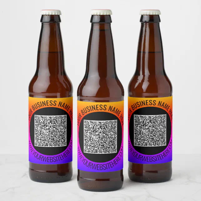 Your QR Code Scan and Custom Text Bottle Labels | Zazzle