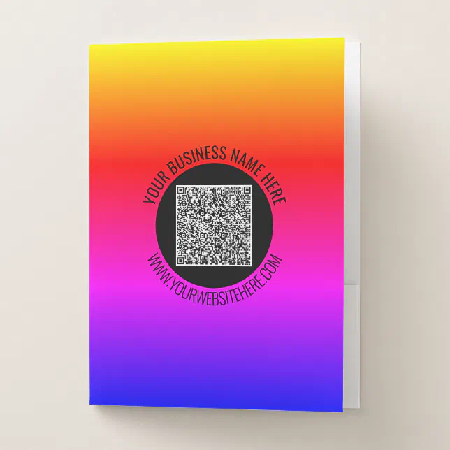 Your QR Code Scan and Custom Text Pocket Folders | Zazzle