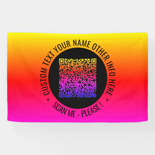 Your QR Code Scan Banner Template with Custom Text | Zazzle