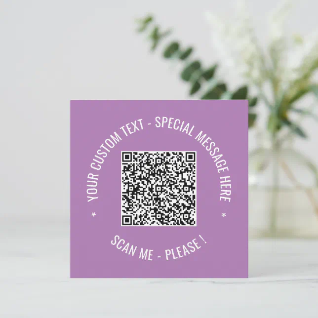 Your QR Code Scan Info and Custom Text Card | Zazzle