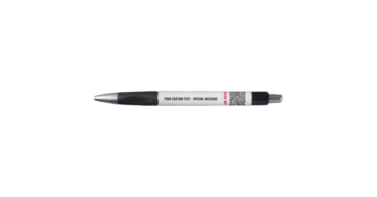 Your QR Code Scan Info and Custom Text Company Pen | Zazzle
