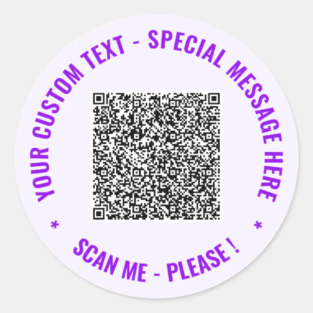 Your QR Code Scan Info and Custom Text Stickers | Zazzle
