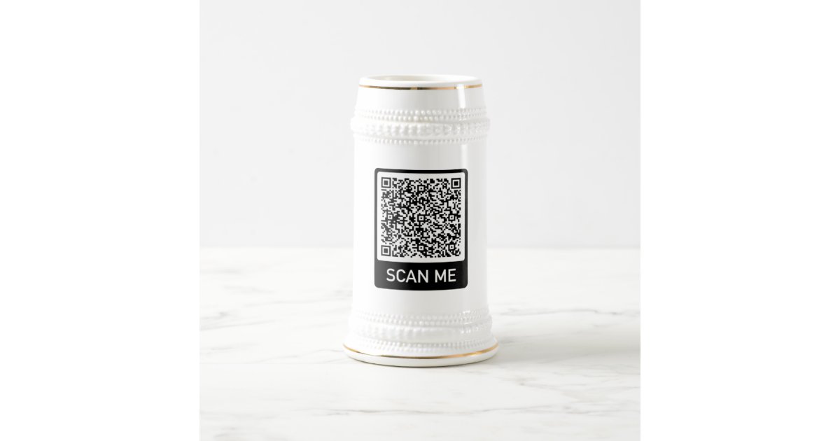 Your QR Code Scan Info Custom Beer Stein Template | Zazzle