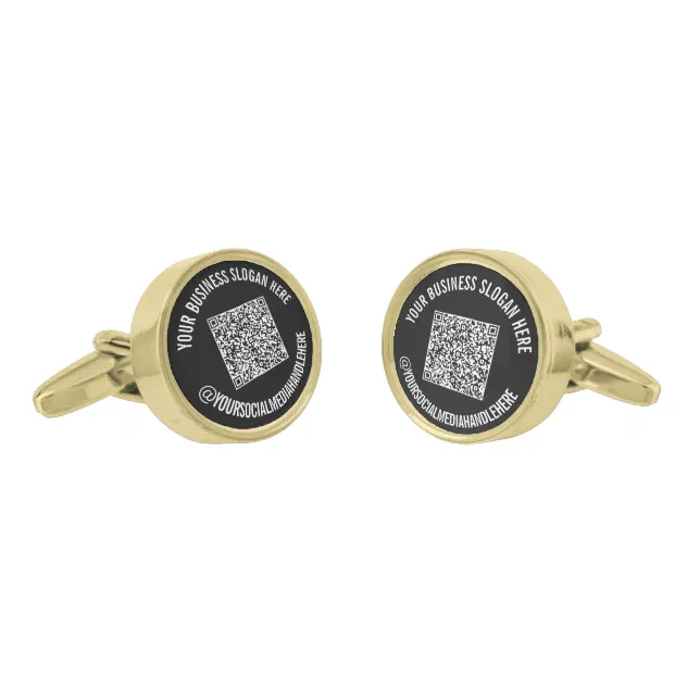 Your QR Code Scan Info Custom Text Cufflinks | Zazzle