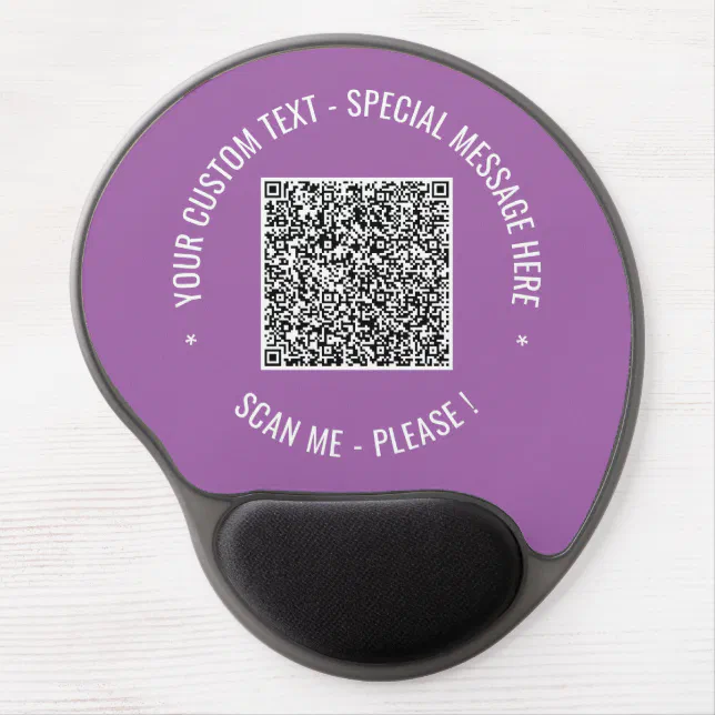 Your QR Code Scan Info Custom Text Gel Mouse Pad | Zazzle