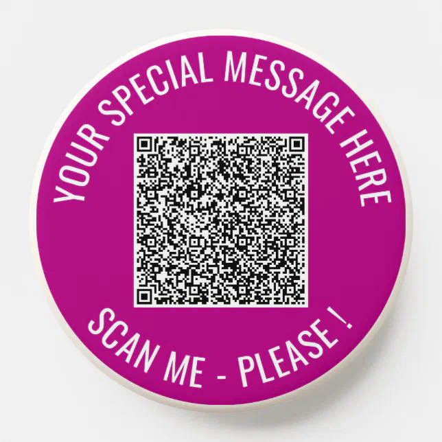 Your QR Code Scan Info Custom Text PopSocket | Zazzle