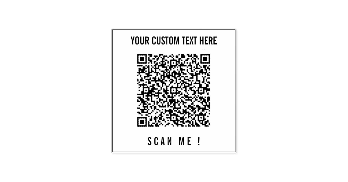 Your QR Code Scan Info Custom Text Rubber Stamp | Zazzle