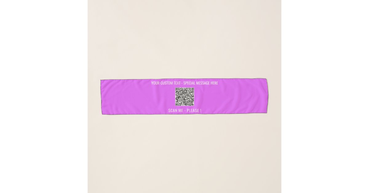 Your QR Code Scan Info Custom Text Scarf | Zazzle