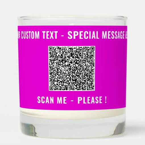 Your QR Code Scan Info Custom Text Scented Candle | Zazzle
