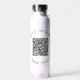 Your QR Code Scan Info Custom Text Water Bottle | Zazzle