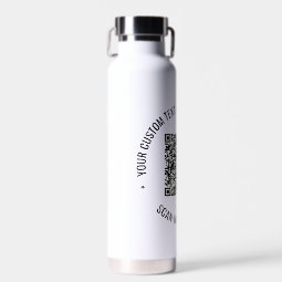 Your QR Code Scan Info Custom Text Water Bottle | Zazzle