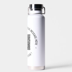 Your QR Code Scan Info Custom Text Water Bottle | Zazzle