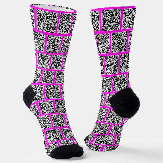 Your QR Code Scan Info Socks Custom Colors | Zazzle