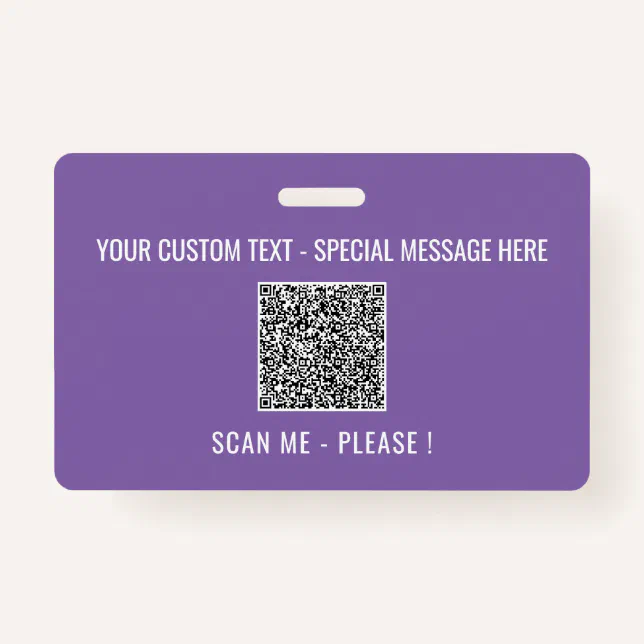 Your QR Code Scan Info Text and Colors Badge | Zazzle