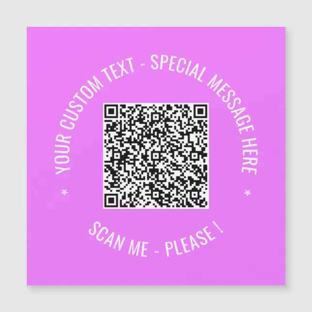 Your QR Code Scan Info Text Magnetic Greeting Card | Zazzle
