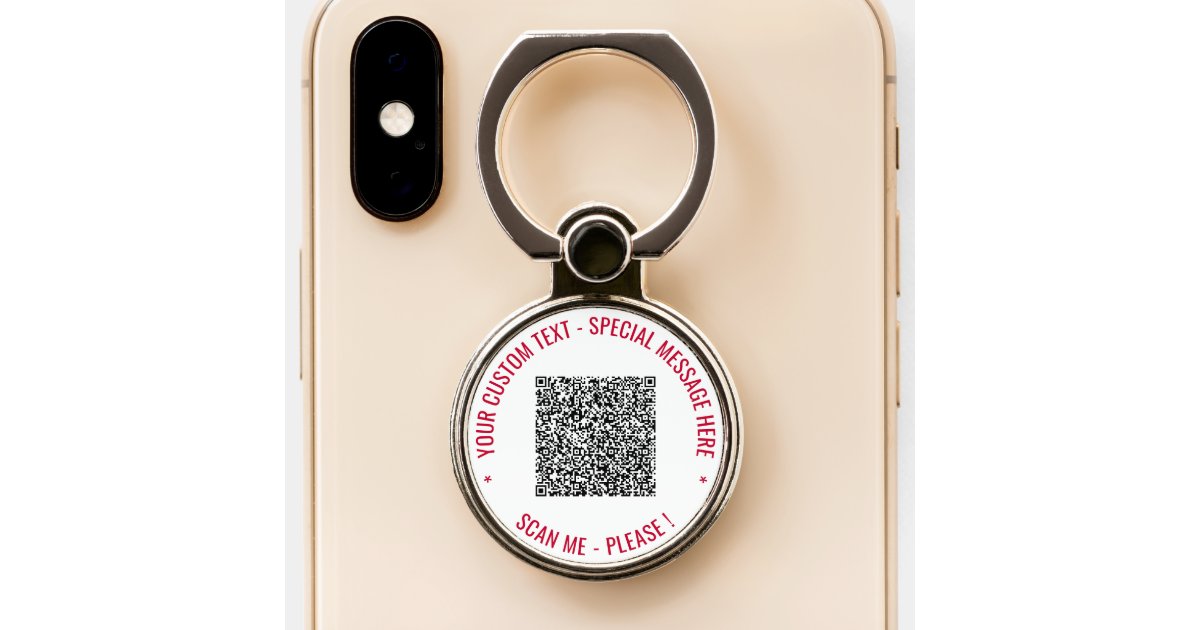 Your QR Code Scan Info Text Phone Ring Stand | Zazzle