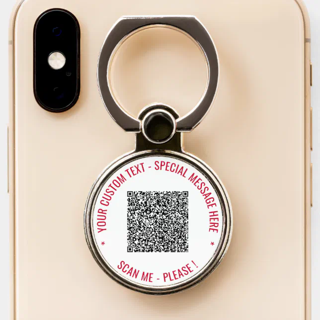 Your QR Code Scan Info Text Phone Ring Stand | Zazzle