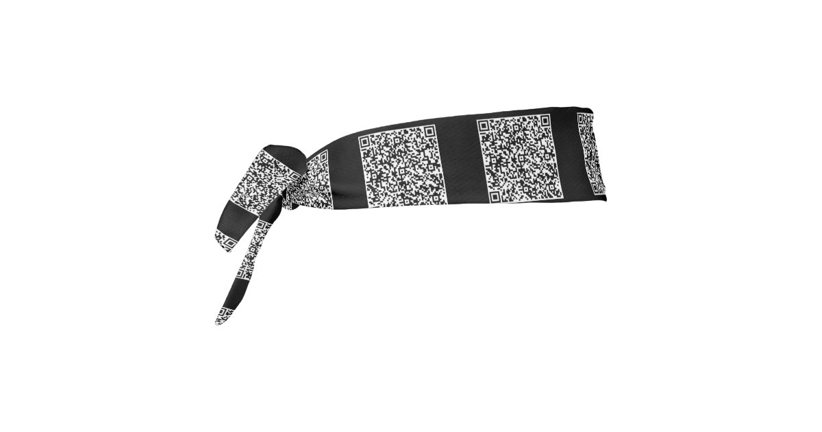 Your QR Code Scan Info Tie Headband Custom Color | Zazzle