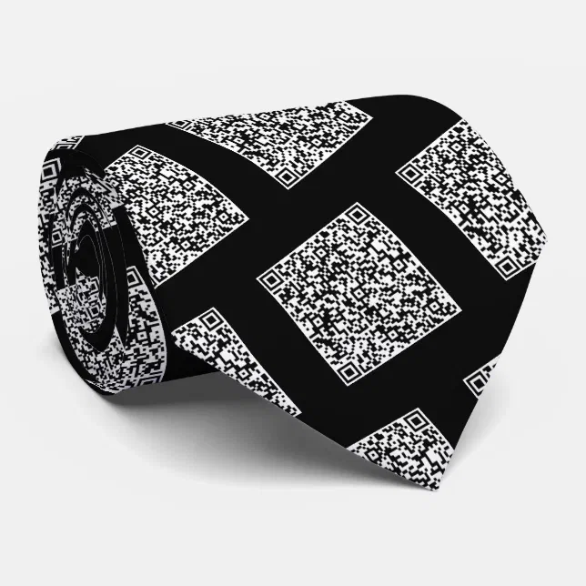 Your QR Code Scan Info Tie with Custom Colors | Zazzle