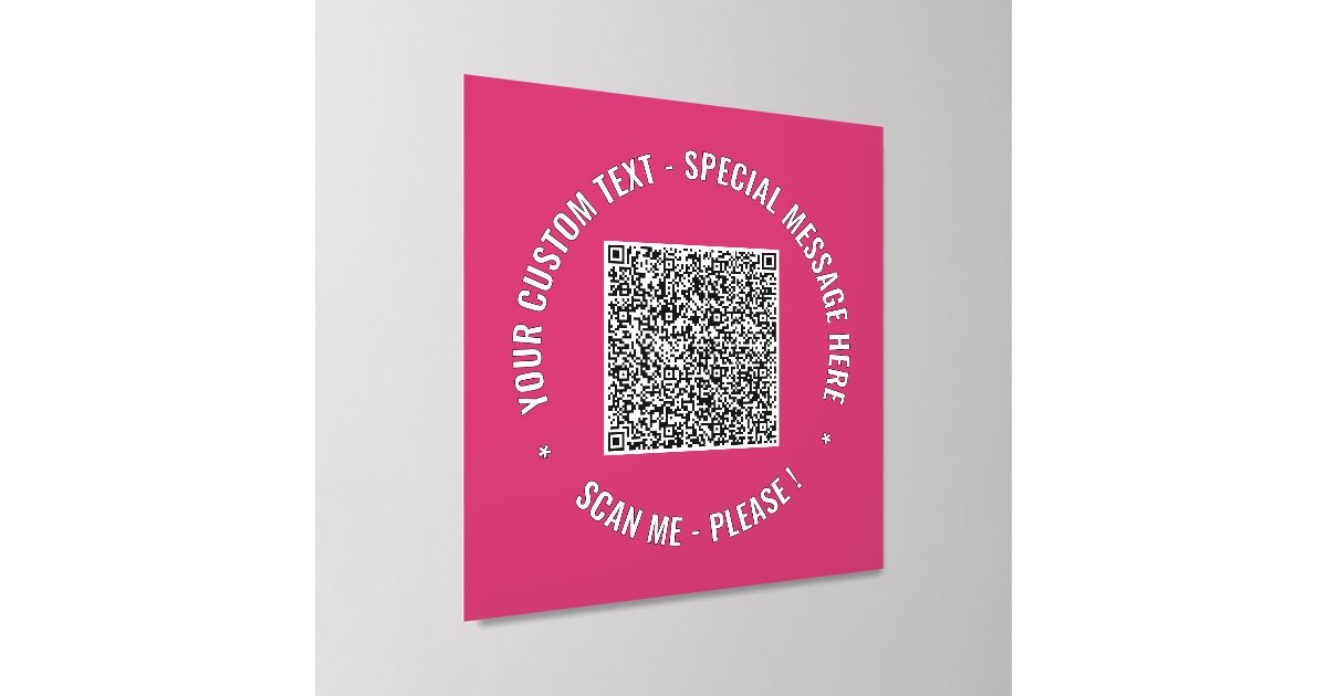Your QR Code Scan Info with Custom Text and Colors Peel And Stick Photo ...