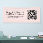 Your QR Code | Scan Me Custom Blush Pink 6' Banner | Zazzle