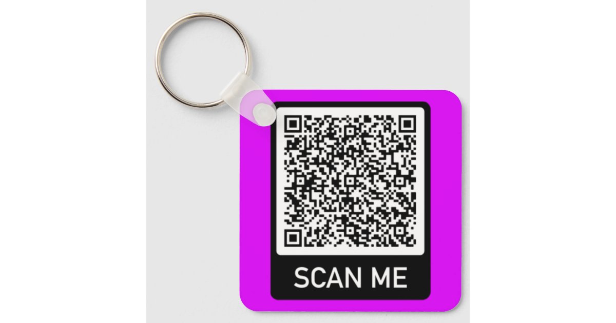 Your QR Code - Scan Me Personalized Keychain | Zazzle