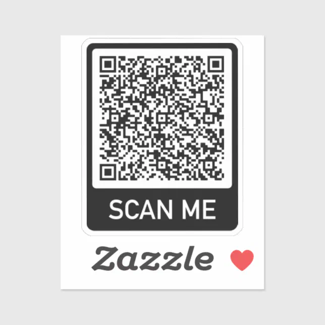 Your QR Code Scan Me Sticker Surprise Message Gift | Zazzle