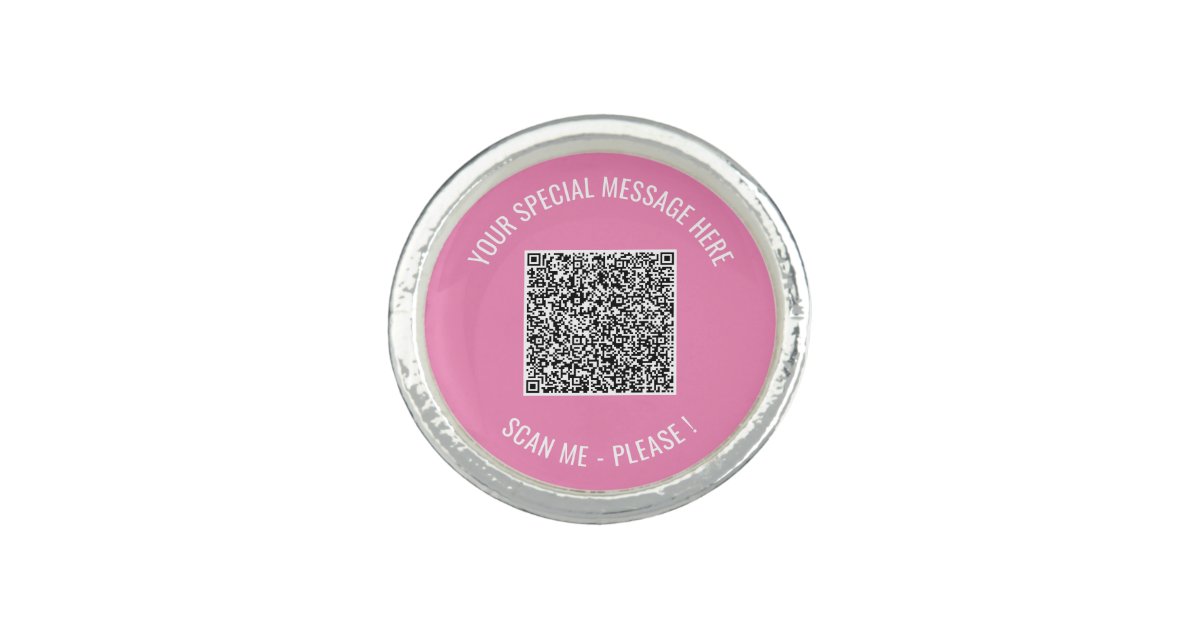 Your QR Code Special Message Gift Ring Template | Zazzle