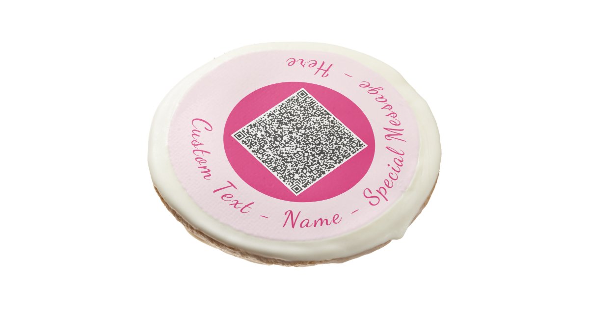 Your QR Code Sugar Cookie Custom Text and Colors | Zazzle