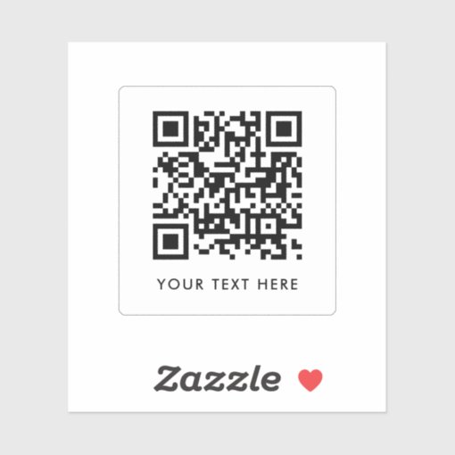 Your QR Code | Upload Your Own with Custom Text Sticker | Zazzle