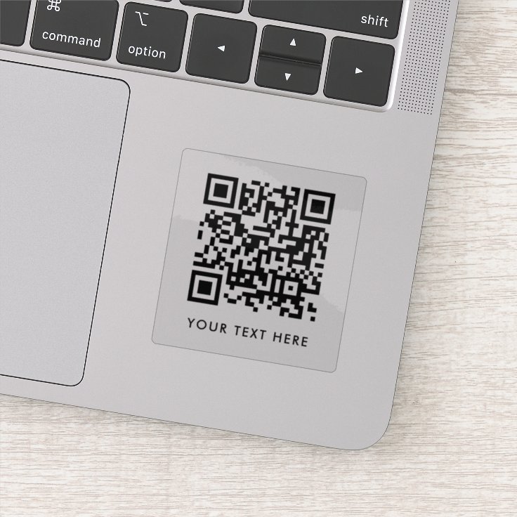 Your QR Code | Upload Your Own with Custom Text Sticker | Zazzle