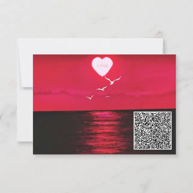 Your QR Code Wish Birthday Card Sea Sunset Love | Zazzle