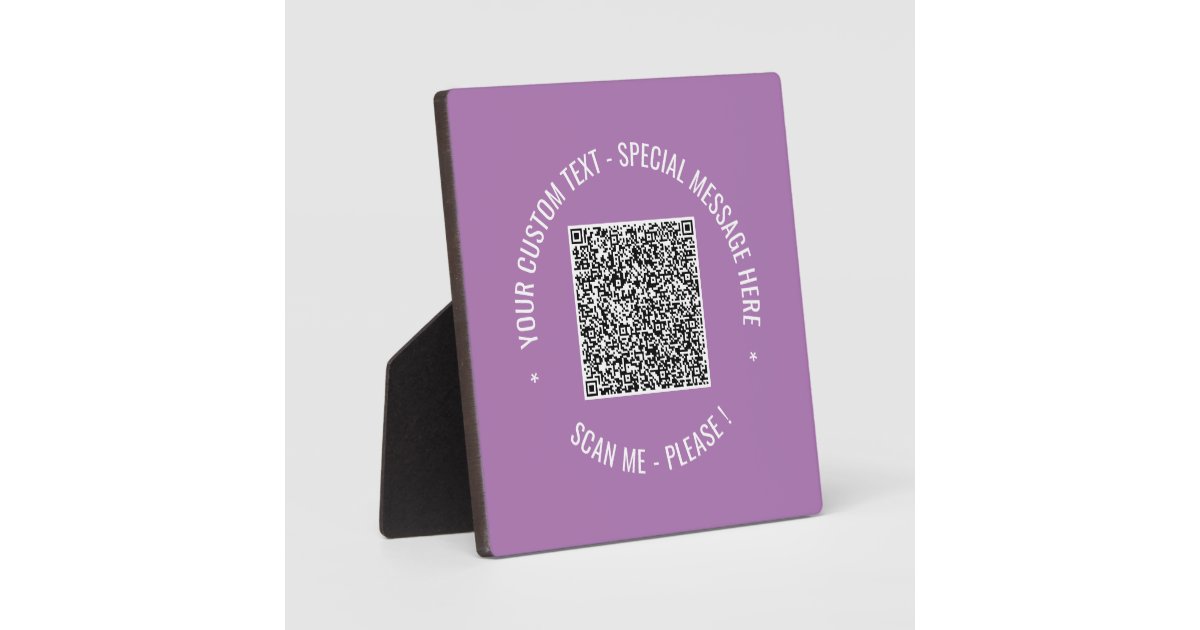 Your QR Code with Custom Text and Colors Plaque | Zazzle
