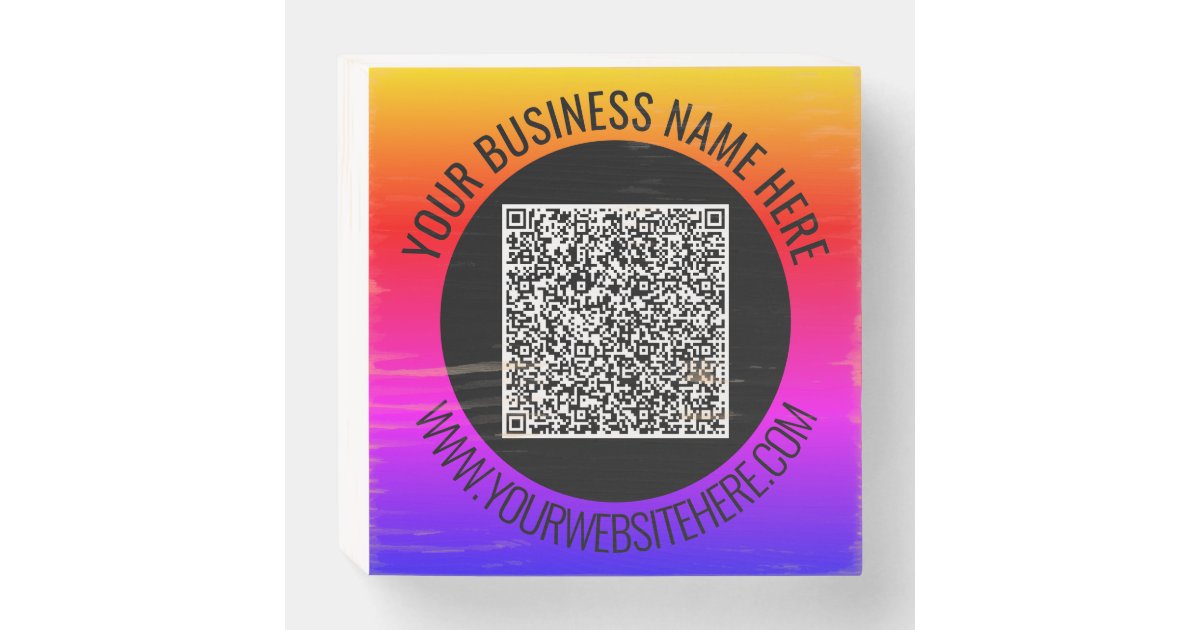 Your QR Code Wooden Box Sign Example Custom Text | Zazzle