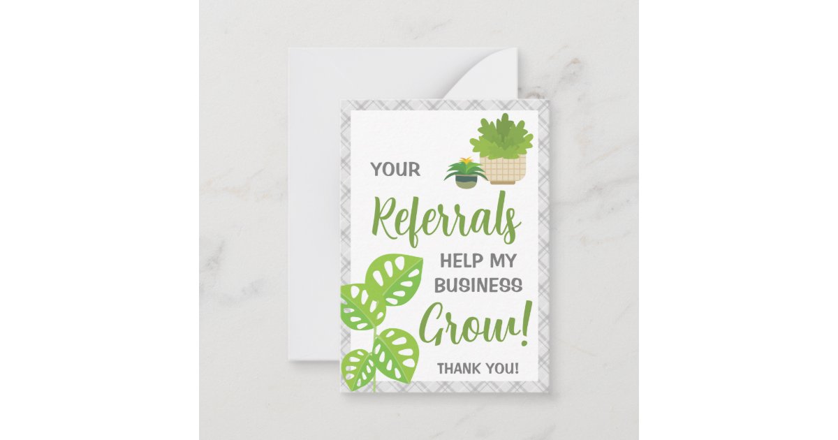 Your Referrals Help Business Grow Note Card | Zazzle